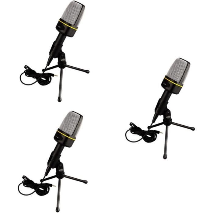 3 Pièces Microphone Avec Trépied Microphone Pour Ordinateur Microphones ...
