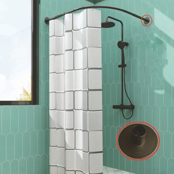 Tringle À Rideau De Douche L Sans Perage Barre De Douche Angle ...