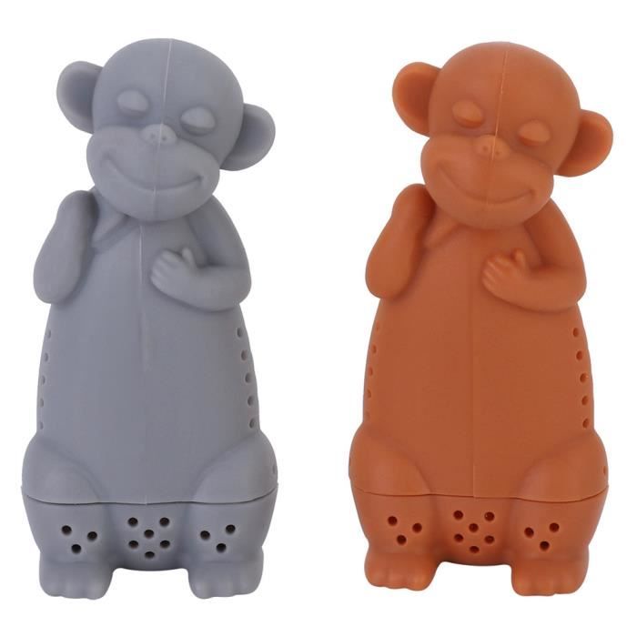 CHE Passoire à thé 2 pièces silicone mignon dessin animé singe lâche ...