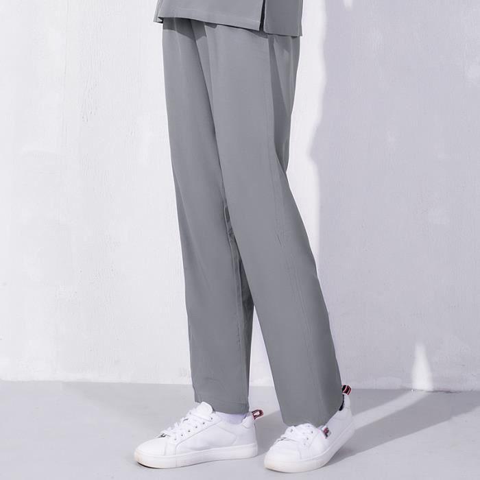 Pantalon médical élastique cordon de serrage - KJEHOME - 42016 Gris ...