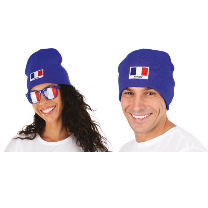 Bonnet adulte France avec drapeau tricolore: bleu, blanc et rouge (x1 ...