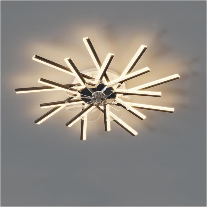 Ventilateur De Plafond De Salon, Ventilateur Réglable En Trois Couleurs ...