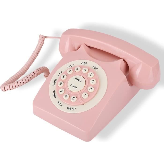 Schiuma Téléphone Fixe, Téléphone Rétro De Style Européen Avec Bouton ...