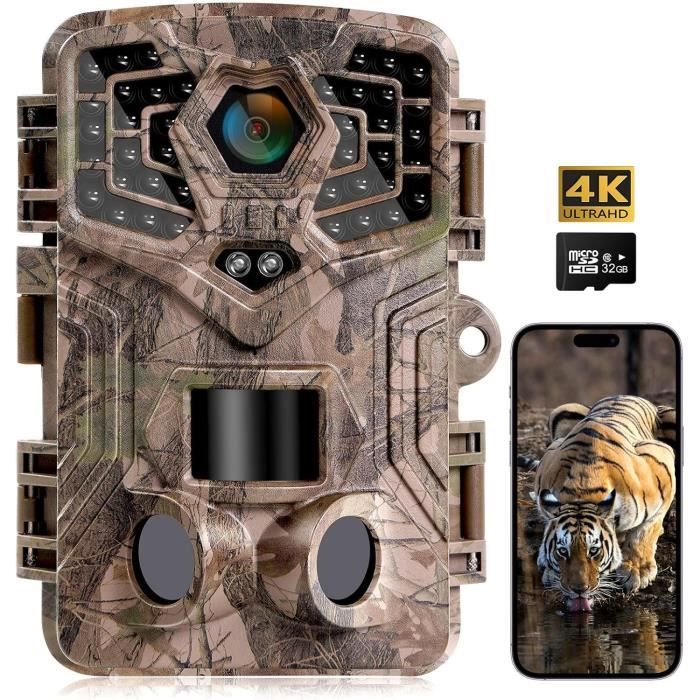 GVDV Camera de Chasse WiFi Bluetooth, 48MP 4K Piege Photographique ...