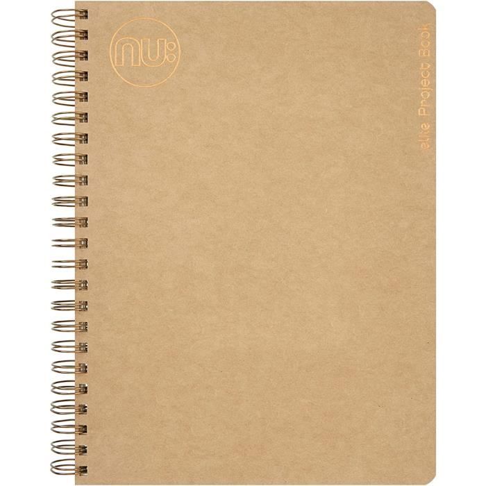 Nu: Notebooks – Gamme Kraft – Cahier de projet A4 à spirales – Bloc ...
