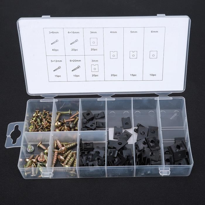 Tbest U-Clip and Screw Assortment U-Clip and Screw, U Clip Screw Kit ...