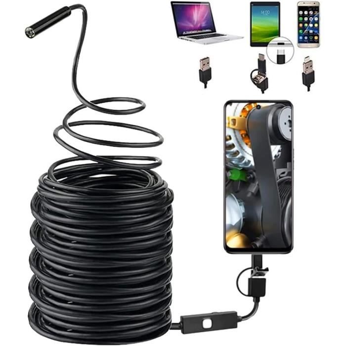 15M Usb Endoscope, Caméra D'Inspection Endoscope Micro Usb-Type C 3 En ...
