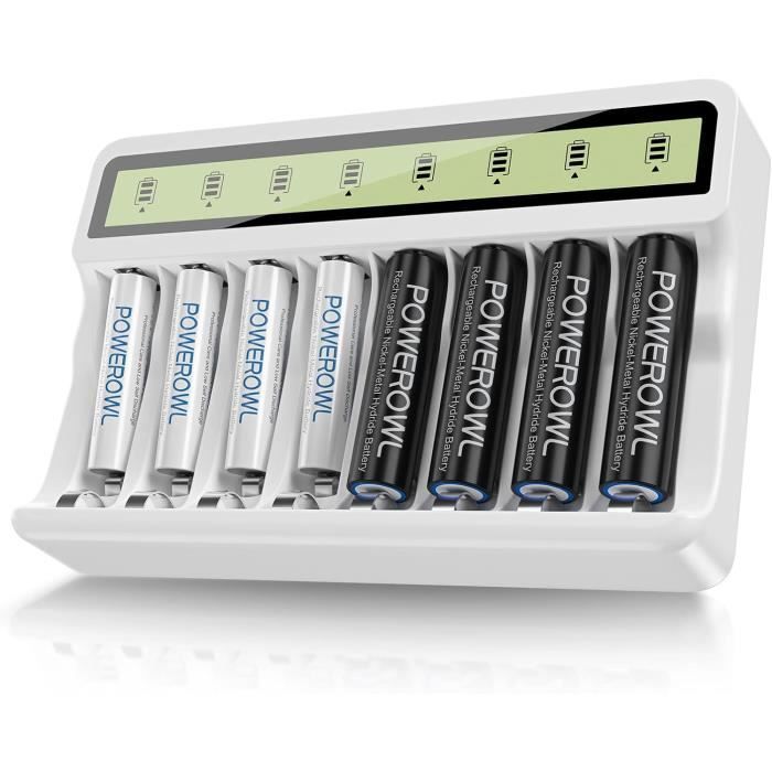 Piles Aaa-Aa Rechargeables 1000Mah-2800Mah Avec Chargeur De Batterie ...