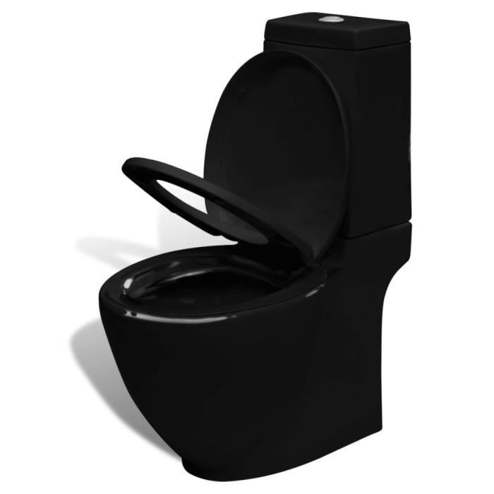Ensemble de cuvette et bidet en céramique noir VINGVO - Double chasse d ... Ensemble de cuvette et bidet en céramique noir VINGVO - Double chasse d ...