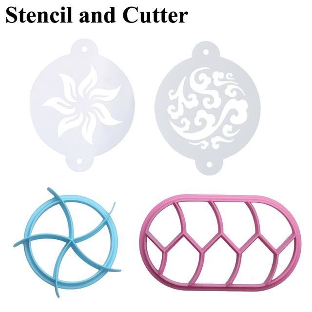 TRANCHEUR A PAIN,Stencil and Cutter--Ensemble De 5 Pièces Pour Pâte À ...