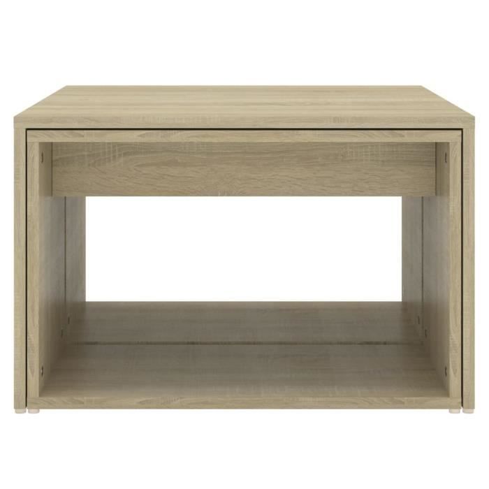 WET - Tables basses gigognes 3 pcs Chêne Sonoma 60x60x30 cm - Cdiscount ...