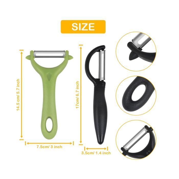 3 Pièces Econome legumes, Extra Tranchant Double Tranchant, Eplucheur ...