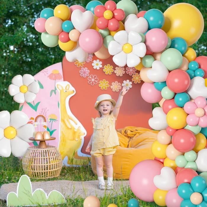 Daisy Arc-En-Ciel Pastel Ballons Arche, 161Pièces Macaron Rose Jaune ...