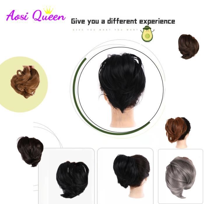 Q20-12A613--AS Chignon Synthétique, Faux Cheveux Naturels, Bande ...