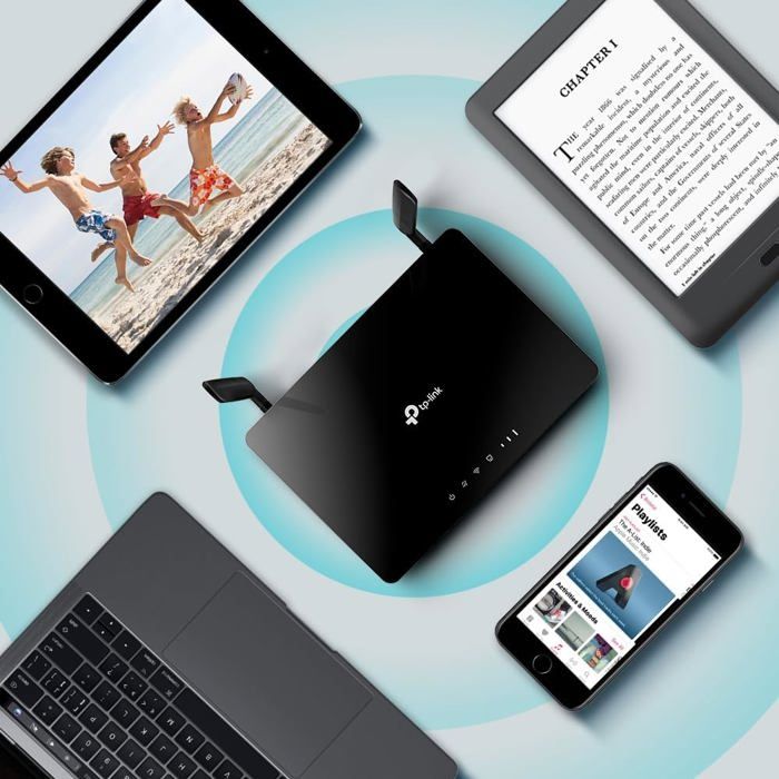 Routeur Wi-Fi 4G LTE, AC1200 Mbps, dual band, 3 ports LAN, 1 LAN/WAN, 2 ...