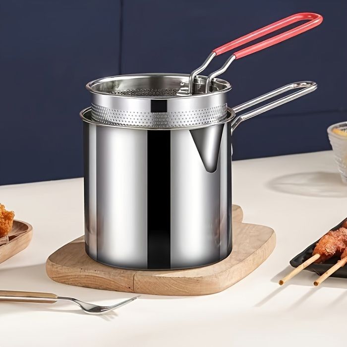 -Friteuse en acier inoxydable avec panier passoire – Ustensile de ...