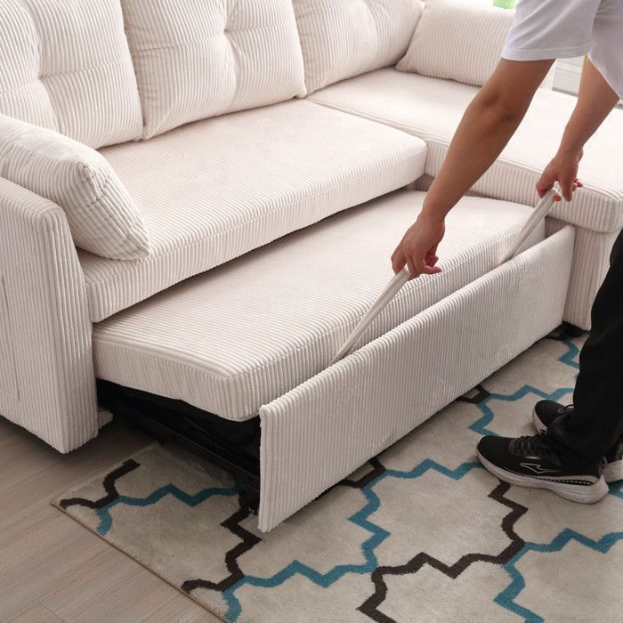 Canapé d'angle convertible réversible 3 places,tissu Velours,petit sofa ...