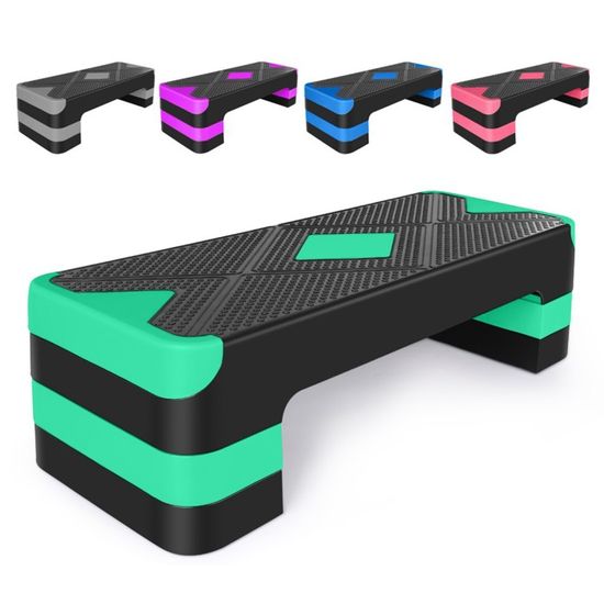 Stepper Aérobic Réglable 68.5cm - Plateforme Step-Up avec Rehausseurs ...