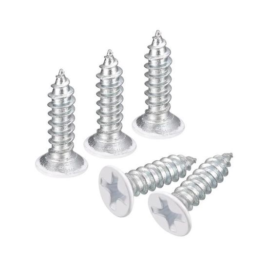 Lot De 100 Vis Autotaraudeuses St3,5 X 15 Mm À Tête Plate Cruciforme ...