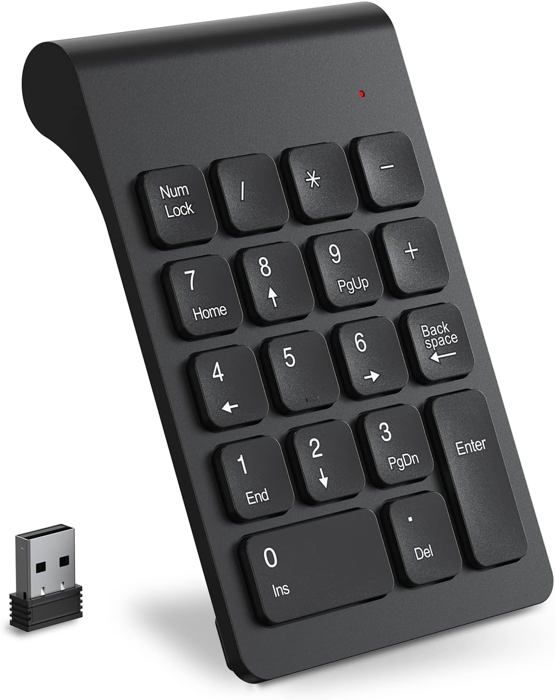 Pavé Numérique Sans Fil, Clavier Numérique Ergonomique Portatif Mini ...
