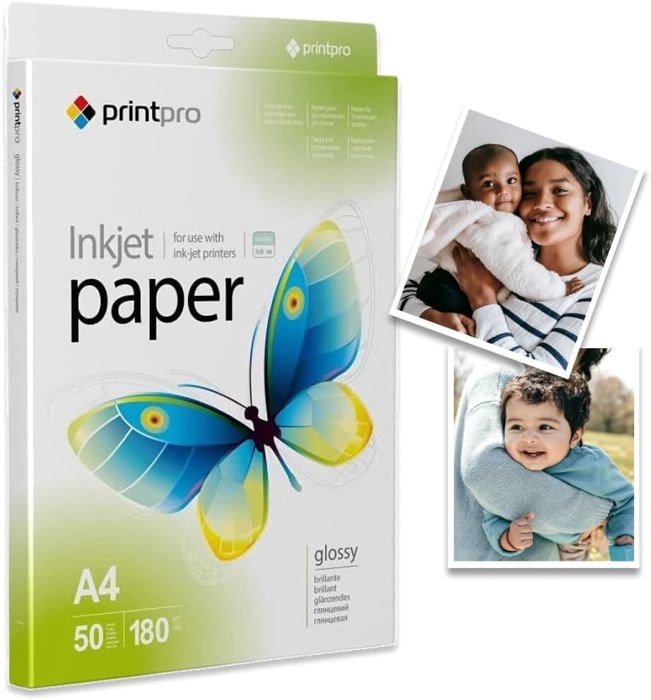 Papier Photo Printpro De 50 Feuilles A4 Haute Brillance 180 G/M² ...