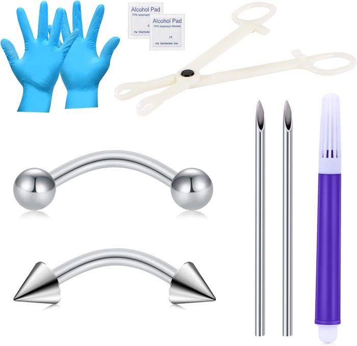 Kit de Piercing, Kits de Piercing pour Tous les Piercings Oreille Nez ...