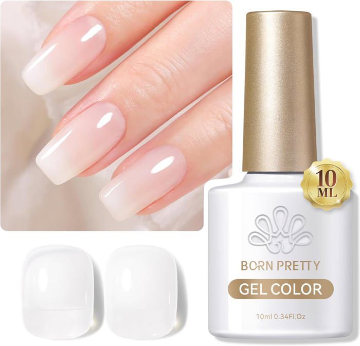 Vernis Semi Permanent Blanc Laiteux, 10Ml French Transparent Milky ...
