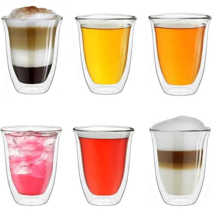 Verres À Double Paroi 250 Ml Dg-V, Lot De 6, Grand Verre Thermo À ...