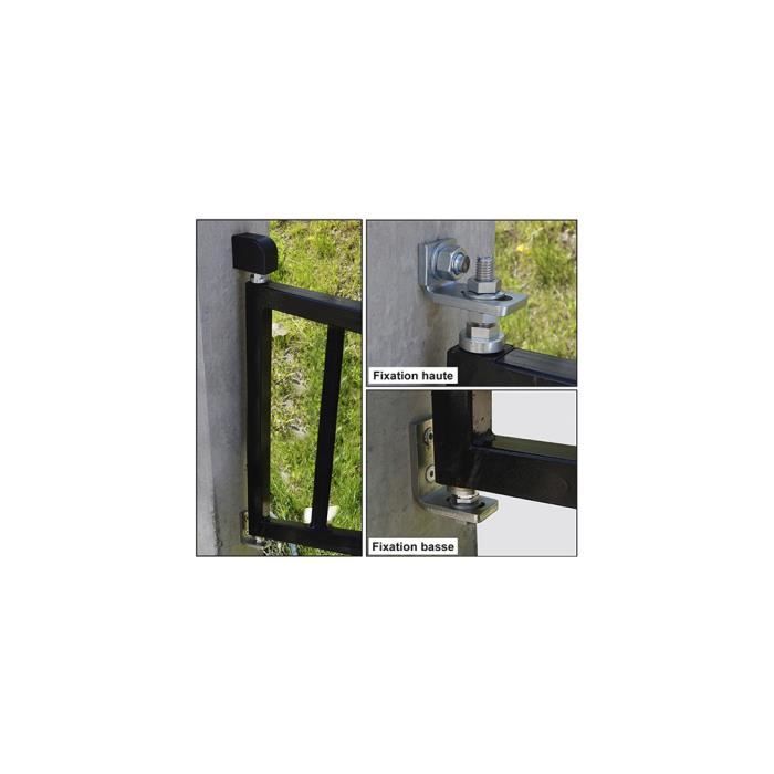 Pivot de portail acier sans seuil à cheviller - Carré 35 x 35 mm - Kit ...
