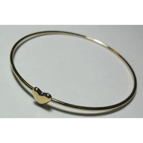 Bijoux Saint Valentin: Bracelet jonc petit coeur - doré 7 cm - Achat ...