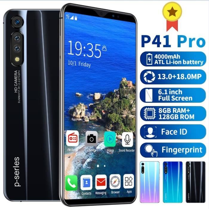Noir-Version mondiale P41 PRO 6.1 'FHD + WaterdropTriple caméra 6GB RAM ...