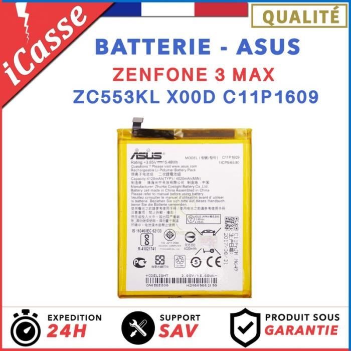 Batterie pour Asus Zenfone 3 Max ZC553KL X00D C11P1609 4020mAh ...