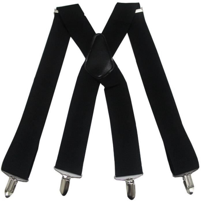 Bretelles,FOXMOTHER Mâle 2 Pouce 50mm Large Réglable Quatre Clip on de ...