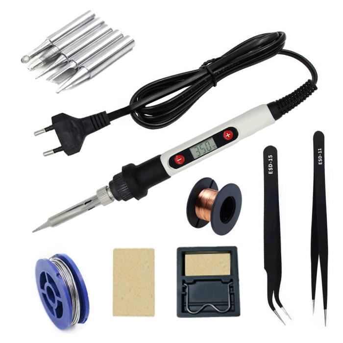 Poste a souder,fer à souder électrique 80W,avec écran LCD,Kit d'outils de soudage à température ...