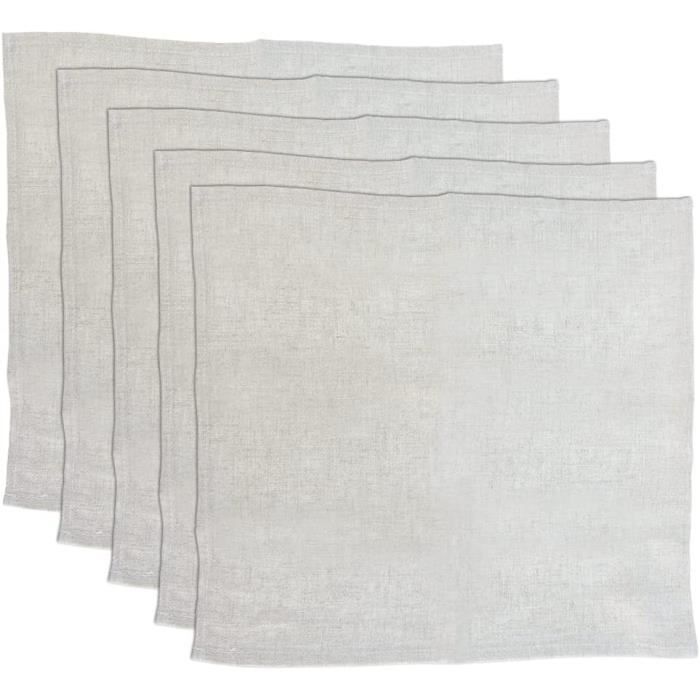 Serviette De Table En Tissu - Lot 6 Serviettes 40X40Cm 100% Coton Lin ...