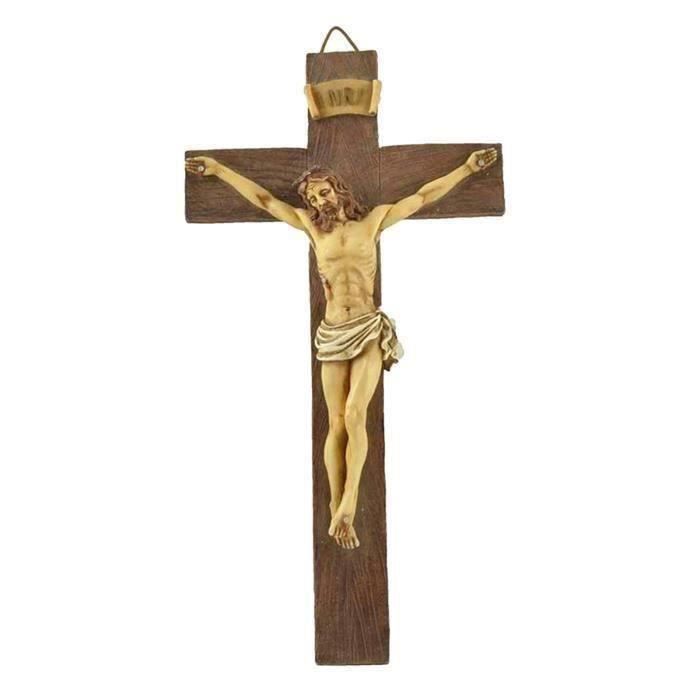 Religieux Crucifix Jésus-Christ Croix Statue Figurine pour La Maison de ...