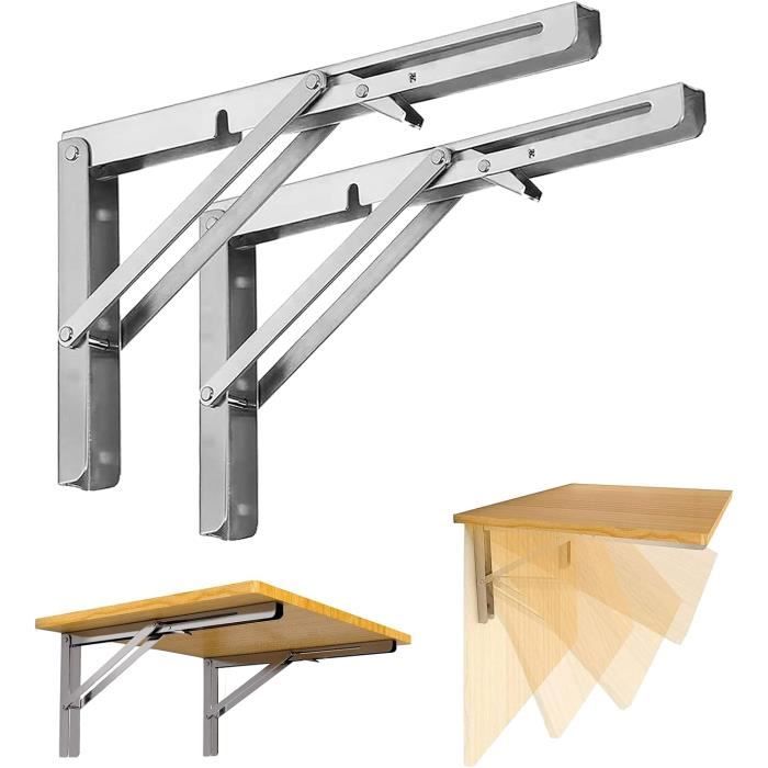 Equerre Pliante,2Pcs Étagère Murale Pliante,Support Etagere Murale ...