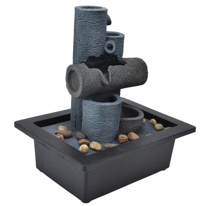 Duokon fontaines de table Fontaine d'eau d'intérieur avec lumières LED Fontaine de cascade de ...