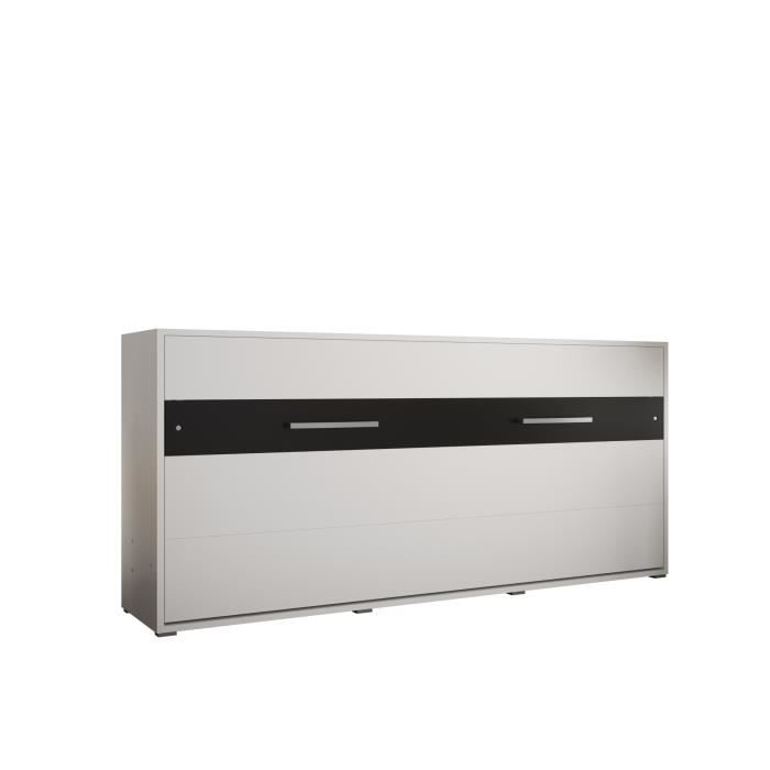 Armoire lit escamotable Horizontal ALABAMA 90 avec Coffre - Style ...