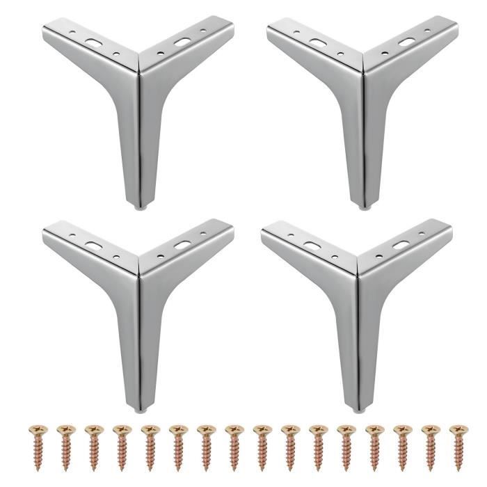 4PCS Pieds de Meuble en Métal de 10cm, Pieds de Canapé Triangulaires, Pieds pour Table Armoir ...