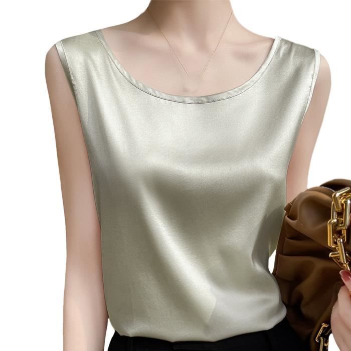 Femme Débardeur Chic Couleur Unie Débardeur à Larges Bretelles Été ...