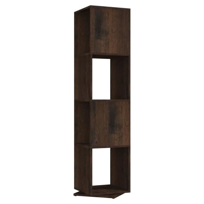 JILL®2712 Bibliothèque - Armoire rotative Chêne fumé 34,5x34,5x147,5 cm ...