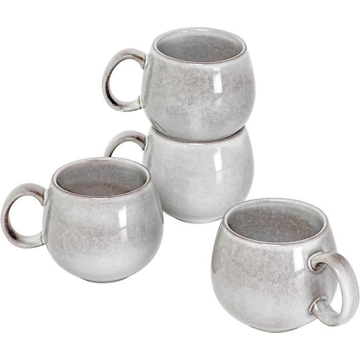 600mL Ensemble de 4 Tasses en Céramique au Design Exquis, Ensemble de ...