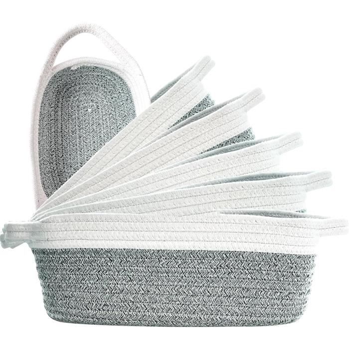 NINGESHOP Panier Rangement,Lot de 6 paniers de rangement tressés,Panier ...
