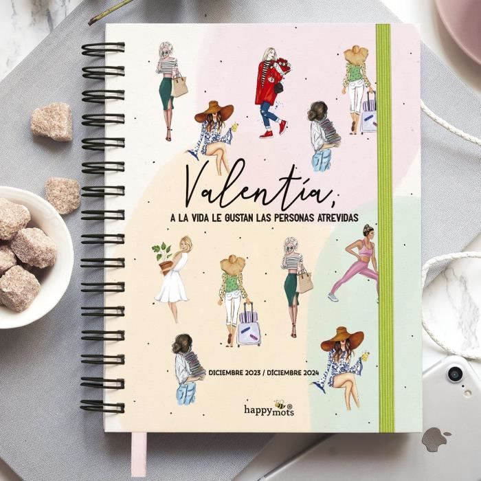 Happymots Agenda semainier 2024 12 mois complets | Agenda annuel 2024 ...