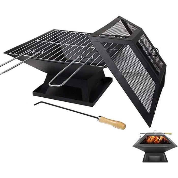 Foyer Carré Avec Chauffage De Gril Barbecue Chauffage Extérieur Jardin ...