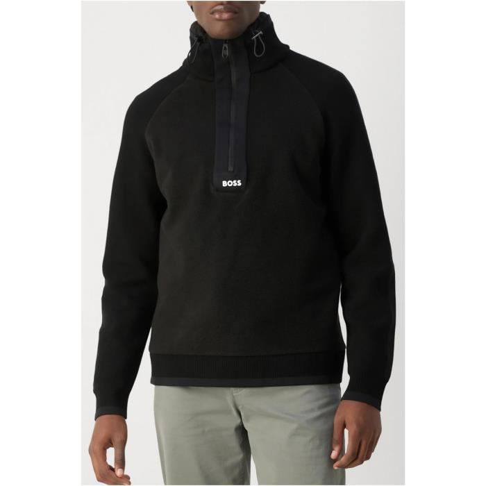 Sweat polaire col camionneur Zartic - Hugo boss - Homme Noir ...
