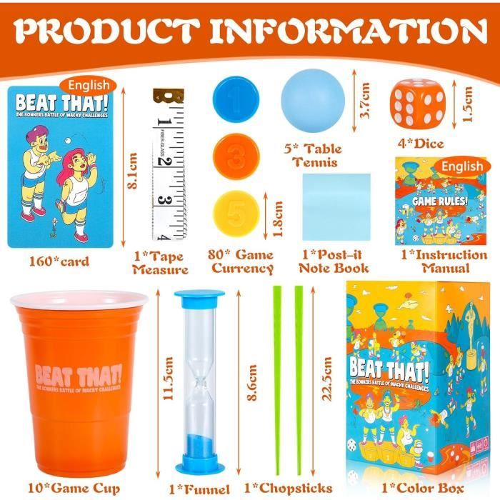 Beat That,Le Jeu Délirant Et Les Défis,160 Défis,Jeux De Société À ...
