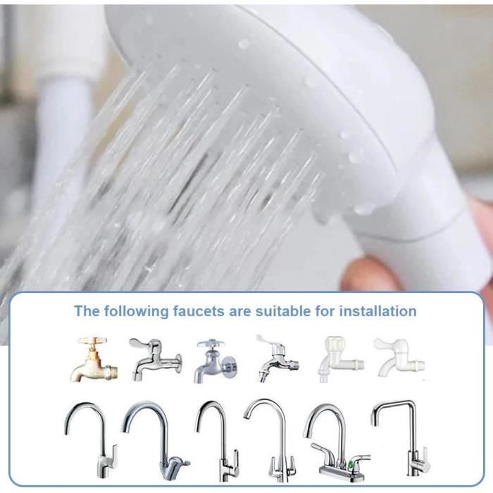 Accessoire De Salle De Bain, Pommeau De Douche Extra Long De 1,3 M Et Tuyau Pour Robinets De ...