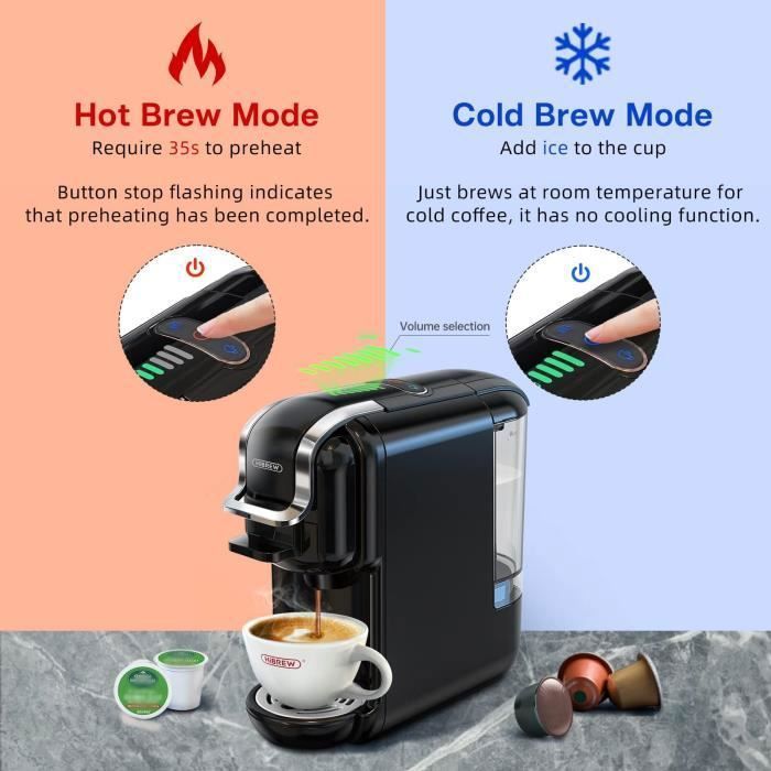 HIBREW H2B Espresso Cafétière à capsules, Machine à café multi capsules ...